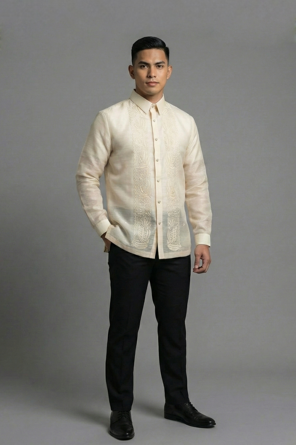 Premium Piña Handmade Suksuk Barong Tagalog Aiden - JJ116 – Ibarra Filipino